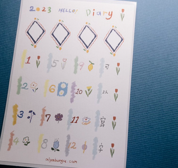 La Dolce Vita Sticker Sheet: Diary Index – Smidapaper Ikigai Shop